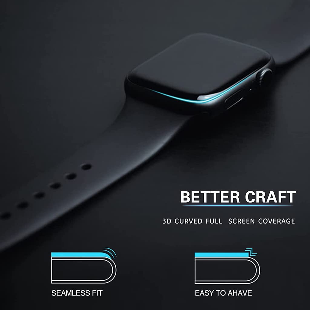 AUCER for Apple Watch Series 7 Screen Protector 41mm 【2 Pack】Tempered Glass Screen Protector 41mm Full Coverage 9H Anti Scratch Bubble F