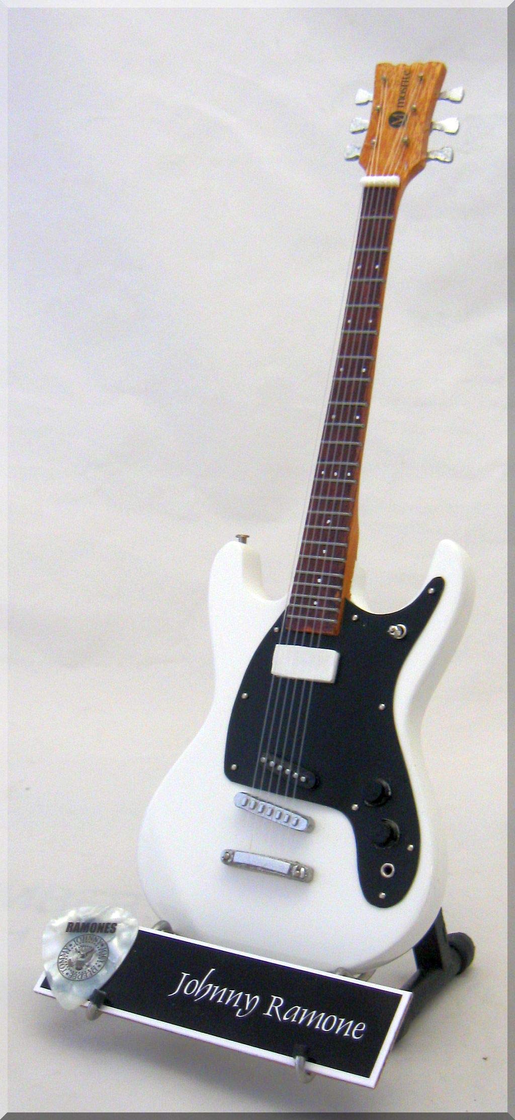 JOHNNY RAMONE Miniature Guitar with Guitar Pick
