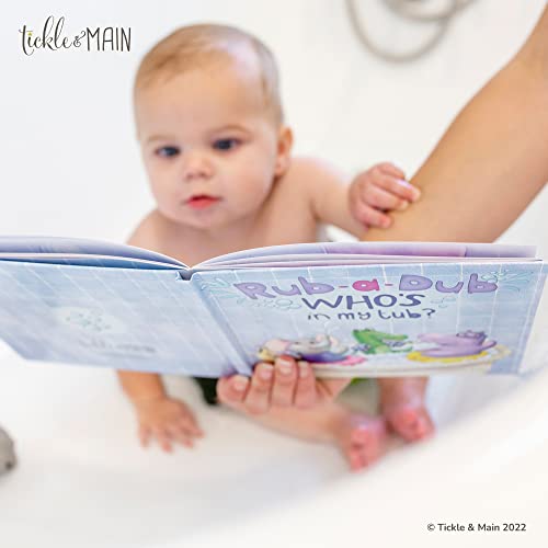 Tickle & Main Rub-a-Dub Gift Set, 5-Piece Bath Set Includes Elephant Hooded Towel, 3 Jungle Safari Squirt Toys, and Book for Boys and Girls!