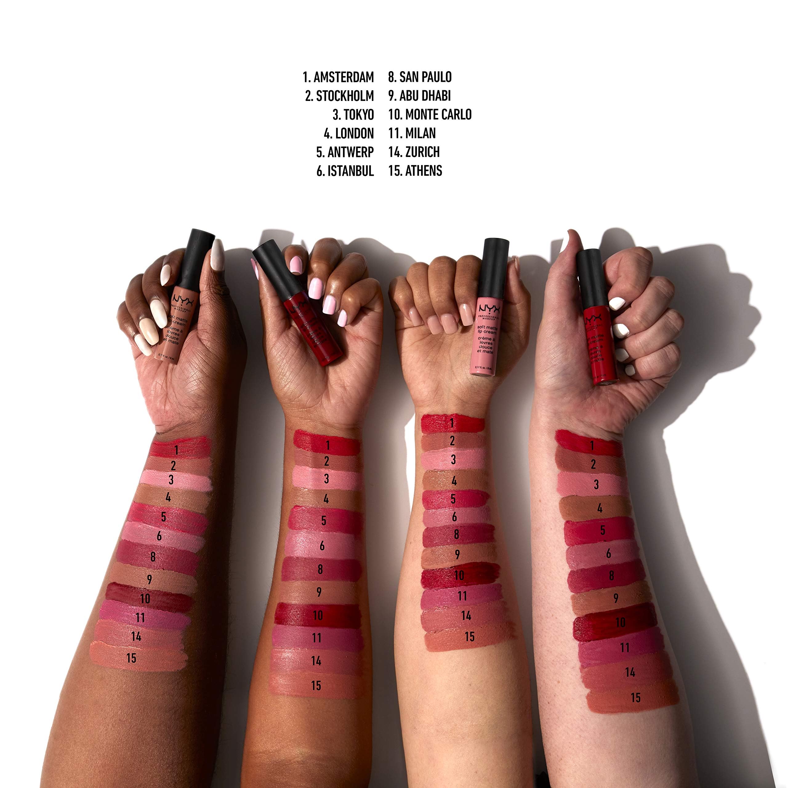 NYX PROFESSIONAL MAKEUP Soft Matte Lip Cream, Lightweight Liquid Lipstick - Amsterdam (Pure Red)