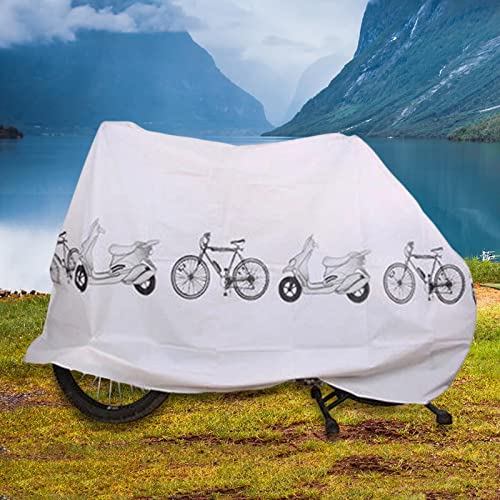 B Baosity Road Bike Cover Waterproof Rustproof Windproof Raincoat for Outdoor Storage Motorcycle, White