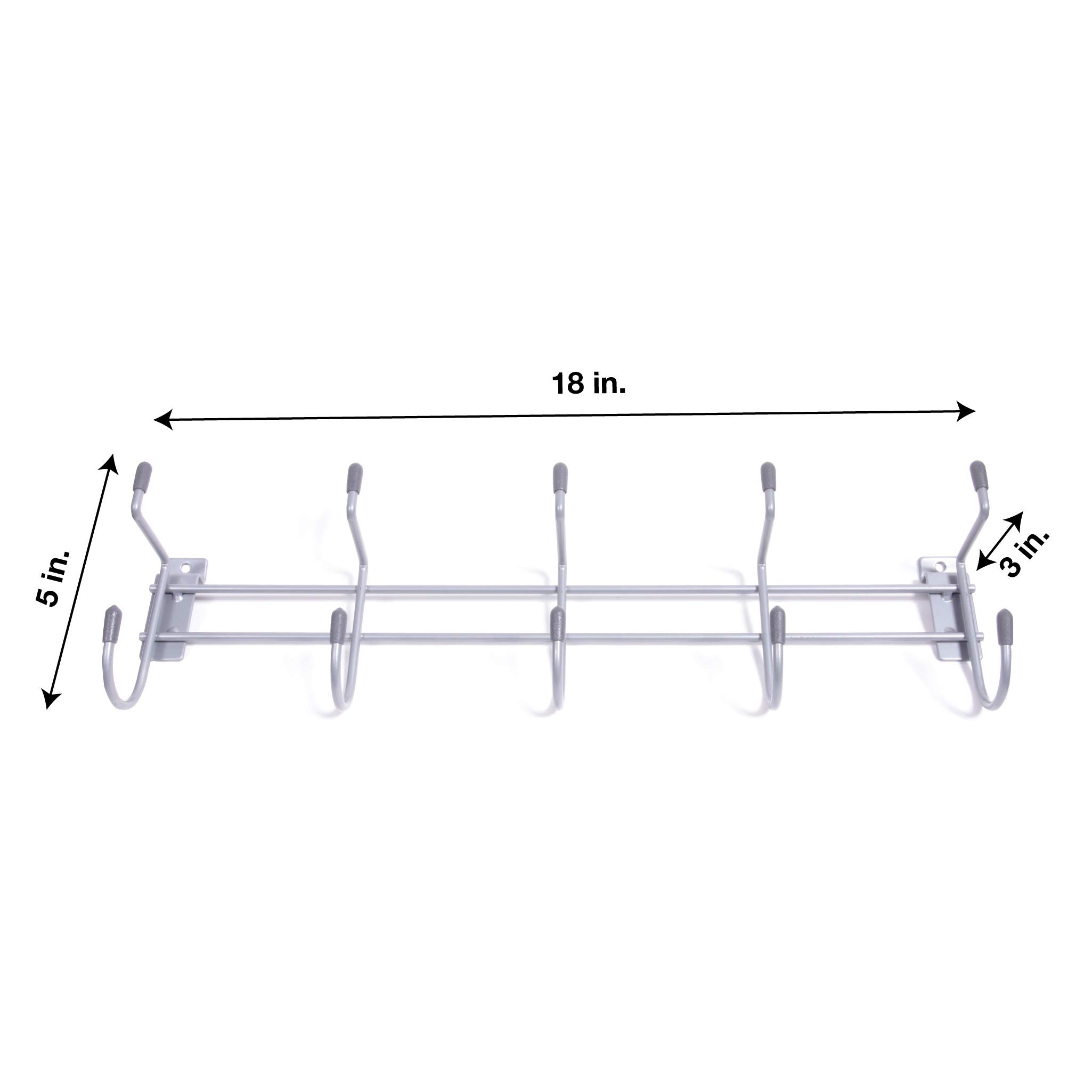 Crownwall Heavy Duty Steel Coat Hooks Bracket with 10 Pegs, Compatible Slat Wall Storage Organizer (2 Pack)