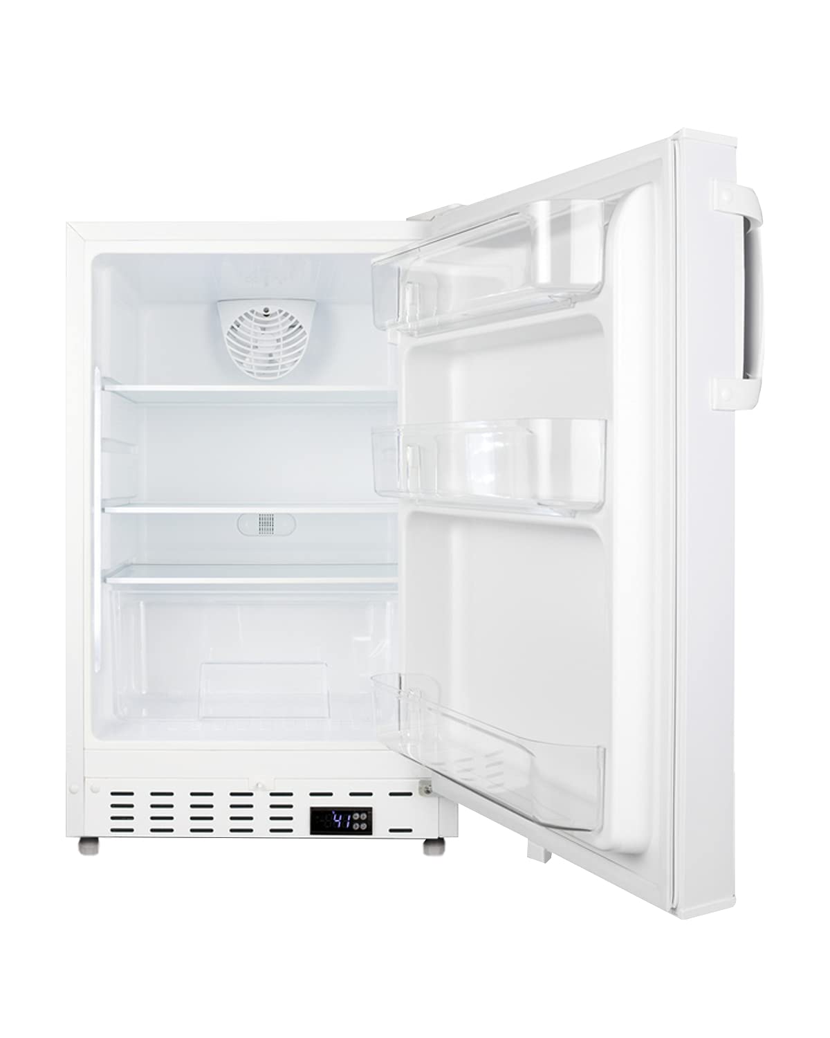 Summit Appliance ALR46W Built-in Undercounter ADA Compliant Residential All-Refrigerator in White with Door Storage, Adjustable Thermostat, Open Door Alarm, Sealed Back and Auto Defrost