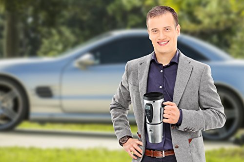 Heated Smart Travel Mug with Temperature Control - 16 ounce- 12V - Stainless Steel