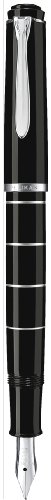 Pelikan Classic M 215 Ring 948463 Piston Fill Fountain Pen Stainless Steel Nib Width B Pack of 1 Black/Silver