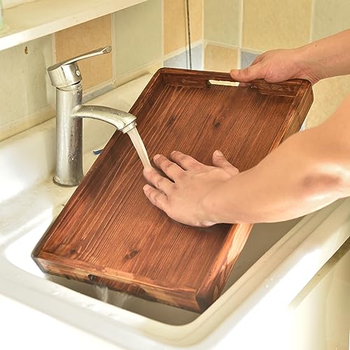 Decorative Serving Trays Platter for Breakfast in Bed, Lunch, Dinner,Great for Dinner Trays, Tea Tray, bar Tray, Breakfast Tray, or Any Food Tray