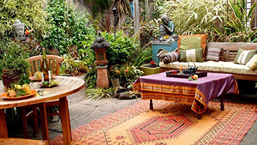 Mad Mats® Outdoor Rug, Reversible Plastic Mat for Patio, Porch, Deck, Kitchen & Bath, Oriental Turkish, 5' x 8', Rust