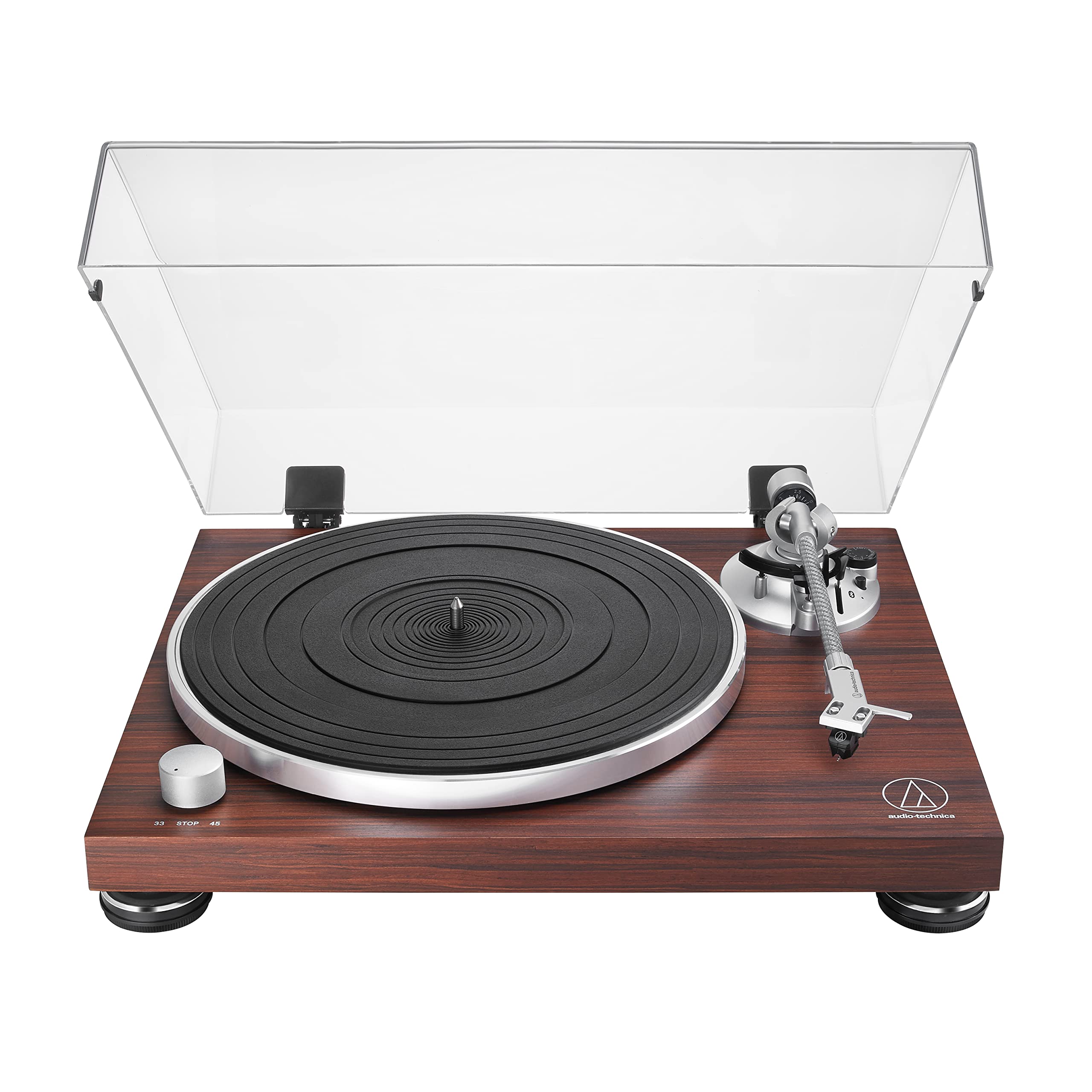 Audio Technica AT-LPW50BT-RW Bluetooth Turntable Manual Belt-Drive 33/45 (Rosewood) (Renewed)