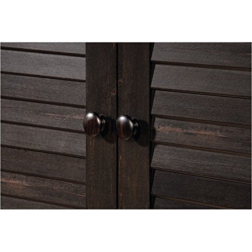 Pemberly Row Contemporary Storage Cabinet with Doors and 4 Adjustable Shelves in Antique Brown