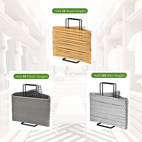 Hanger Organizer Rack Hanger Stacker Holds up 110 Wire Clothes Hangers for Laundry Room Closet Space Saving,Hanger Rack Storage is Especially Suitable for Adults and Baby Standard Velvet Hangers