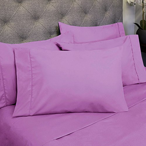 Queen Sheets Pale Pink - 6 Piece 1500 Supreme Collection Fine Brushed Microfiber Deep Pocket Queen Sheet Set Bedding - 2 Extra Pillow Cases, Great Value, Queen, Pale Pink