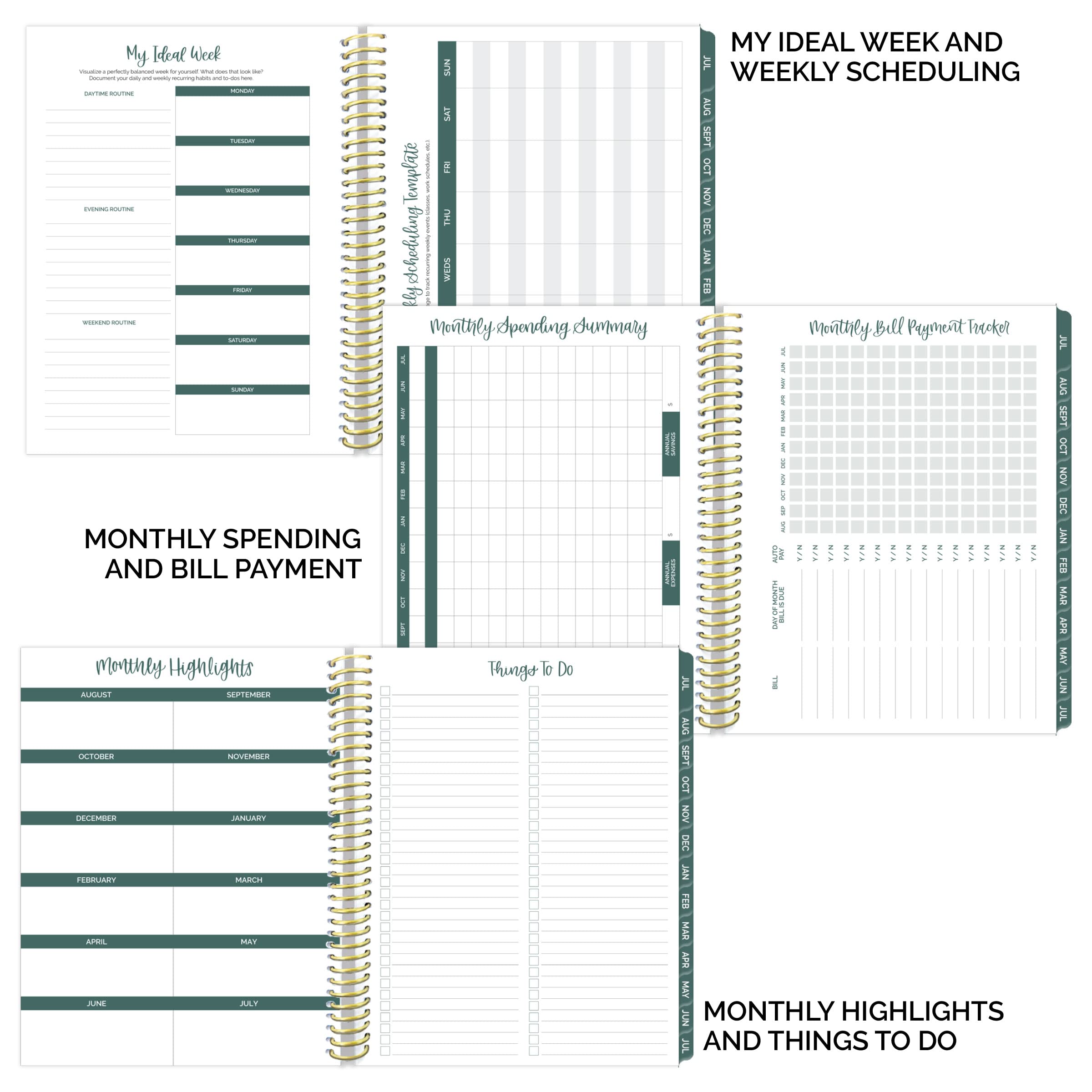 bloom daily planners 2022-2023 (8.5" x 11") Academic Year Day Planner (July 2022 - July 2023) - Weekly/Monthly Dated Agenda Organizer with Tabs - Be Kind