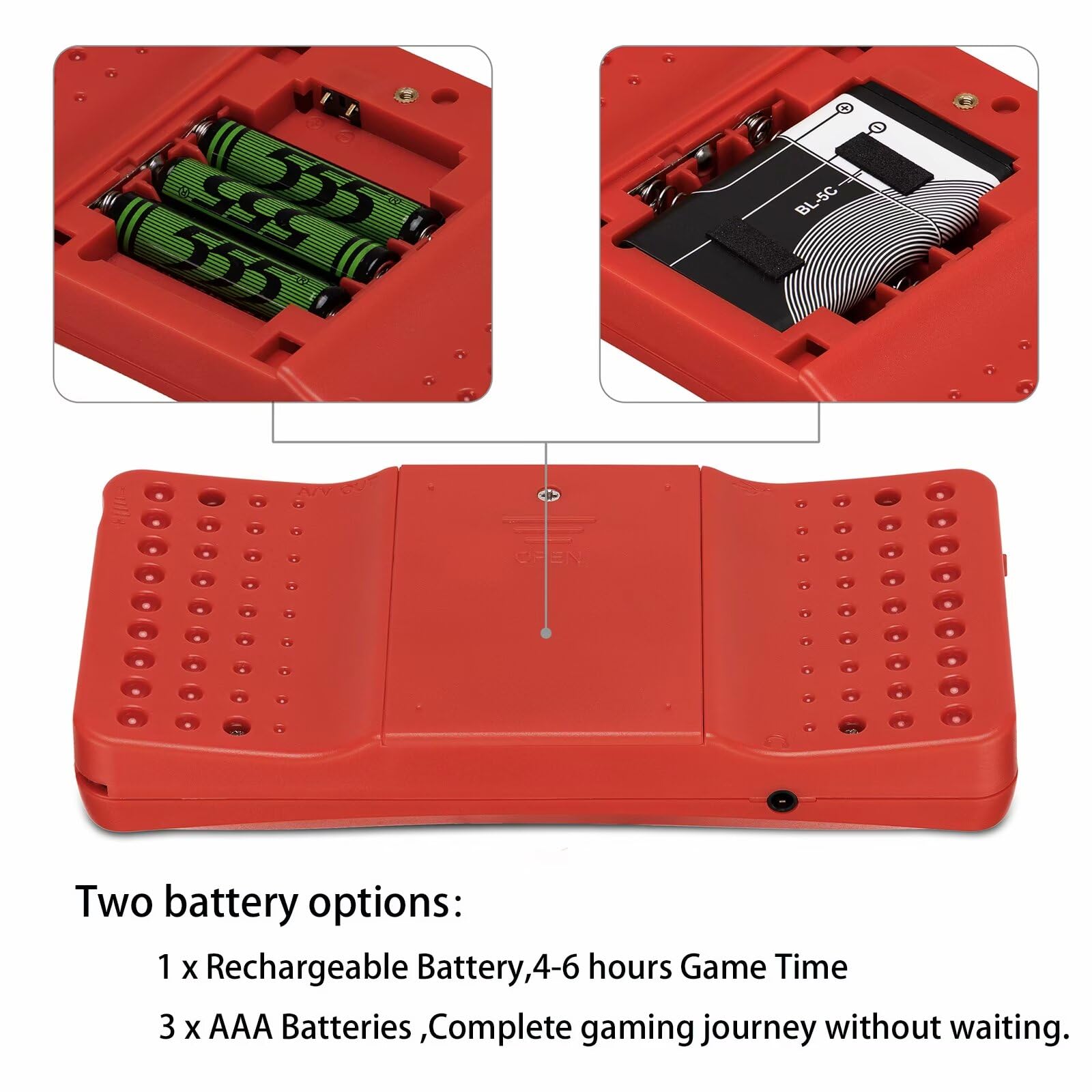HigoKids Electronic Handheld Games for Kids 3.2" Large Screen Built-in 218 Classic Retro Video Games USB Rechargeable Arcade Gaming Player System Best Road Trip Partner for Boys(Red)