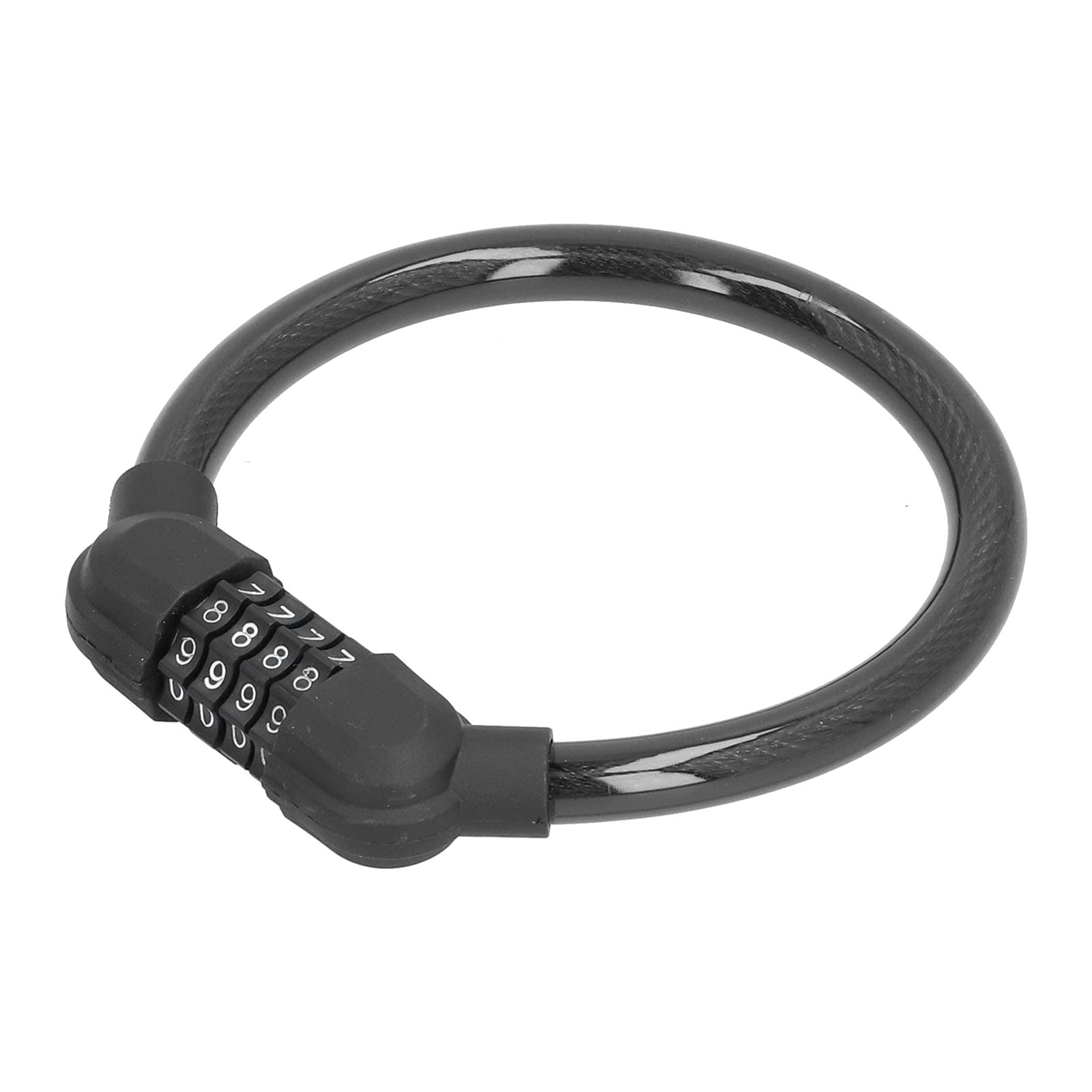Anti Theft Bike Lock, Bicycle Cable Locks 4‑Digit Number High Security Bike Lock Beautiful Appearance for Outdoors for Cycling(Black)