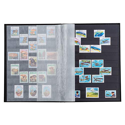 Lighthouse Hardcover Stamp Album Stockbook With 64 Black Pages, Blue, LS4/32