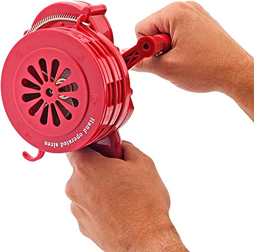 Vixen Horns Hand Crank Siren, Loud Portable Air-raid Hand Held Siren, Manual Operated Siren Horn, Handheld Fire Alarm Tornado Air Raid Siren (Plastic), VXS-1000P