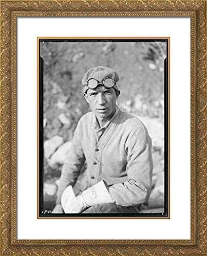 ArtDirect Hine, Lewis Wickes 20x24 Gold Ornate Framed Art Print with Double Matting Titled: William L. Carden of Anderson County Tennessee Acetylene Burner at Norris Dam Site
