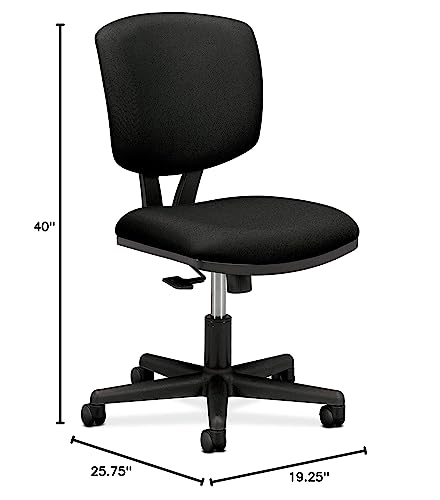 HON H5703.GA10.T Volt Task Chair - Armless Office Chair for Computer Desk, Black Fabric (H5703 )