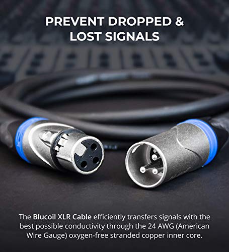 blucoil Audio Technica AT2020 Cardioid Condenser Microphone for Vocals, Musical Instruments, & Home Studio Recording Bundle Portable USB Audio Interface for Windows & Mac, and 10' XLR Cable