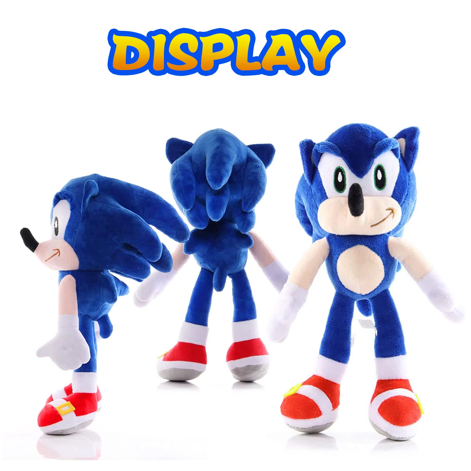 Ayaksmi Sonic Plush, 11'' Tall 2 Toys Figures Cotton Soft Stuffed Game Doll for Kids Boys Girls Gift B+r+y