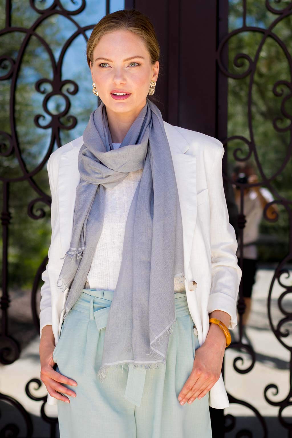Alpine Cashmere Women's 100% Felted Cashmere Passport Scarf - Lagoon