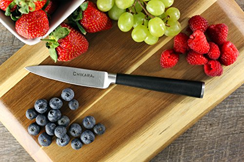 Ginsu Gourmet Chikara Series Forged 420J Japanese Stainless Steel Paring Knife, 07148DS, Black, 3.5 inch
