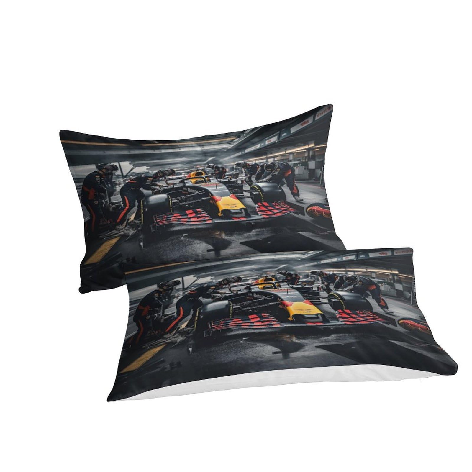 BUKISA Formula-Racing Racing Warmth Bedding Set Hidden Zipper Duvet Cover Set with Pillowcases Contests Quilt Cover Set Soft Microfiber Comforter Cover Various Sizes for Kids Adults Full(203x228cm)