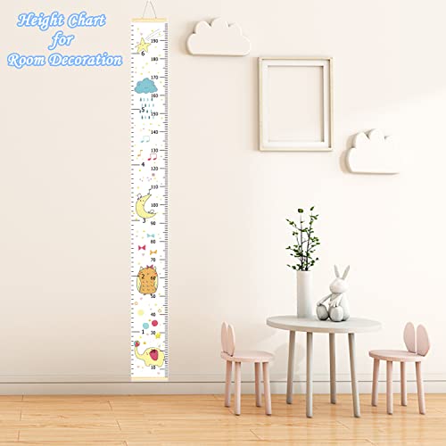 Removable Height Chart for Kids,Animal Hanging Measuring Chart Ruler for Grandkids Height as Gifts,Nursey Decoration,Cute Canvas Measurement for Home