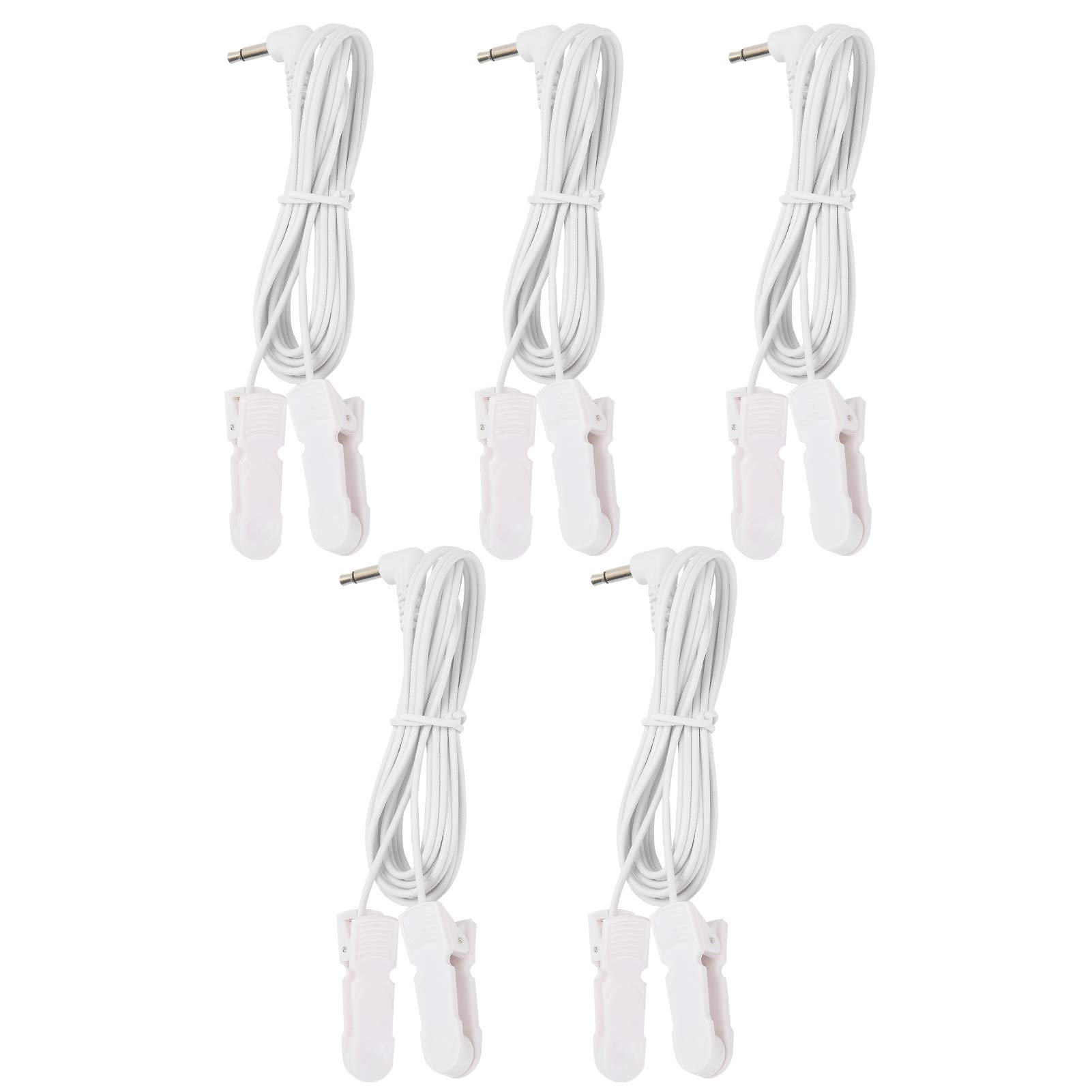 AYNEFY 5pcs / Bag 3.5mm Ear Clip Electrode Wires Cable for TENS Unit Physiotherapy Machine Suitable for Therapeutic Instruments Cables Replacement Accessories