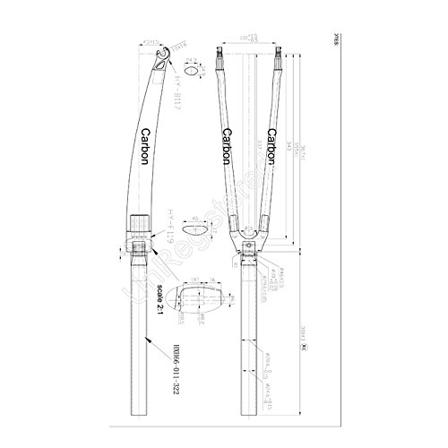 BaveL Carbon 700c*18c/23c/25c Road Bicycle Fork Bike Fork Carbon Fiber Road Bicycle Fork Mountain (VEKTOP LOGE BRIGHT)