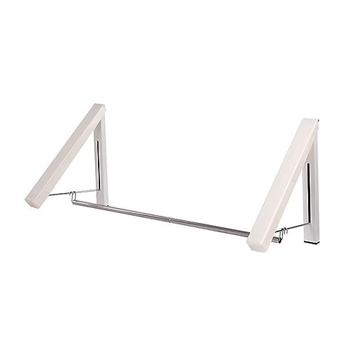 FECAMOS Laundry Hanger, Clothes Drying Rack White Rugged Punch Free Installation Folding Space Saving for Office (1Pcs)