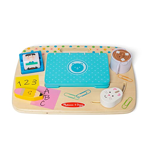 Melissa & Doug Wooden Work & Play Desktop Activity Board Infant and Toddler Sensory Toy