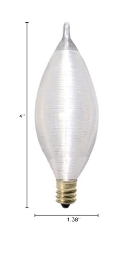 Bulbrite 40C11S 40 Watt Incandescent Spunlite C11 Chandelier Bulb Candelabra Base Satin 25 Ct