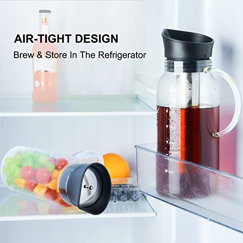 PARACITY Cold Brew Coffee Maker with Automatic Opening and Closing Lid, Airtight Iced Coffee Maker and Tea Brewer with Fine Removable Steel Infuser and Scale, Cold Brew Maker/Pitcher(1.6L/ 54 oz)