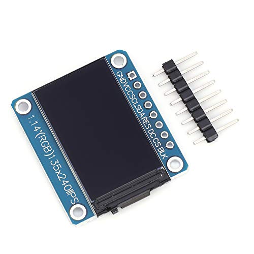 BOLORAMO LCD Screen Module, ST7789 28 x 31.4mm LCD Display Screen Module 4-Wire SPI Interface 1.14 Inches 8P 135x240 with Header Connector DIY Circuit