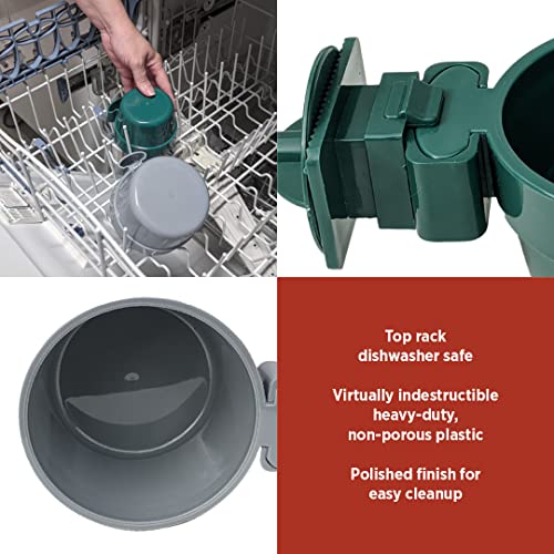 Hari Lock & Crock Food and Water Bowl, Pet Bird Cage Accessory, Large, Gray (81942)