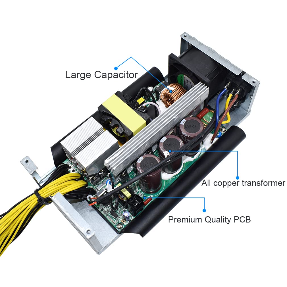 Antminer Bitmain Power Supply 2000W 2U 110V for S9 or L3+ or Z9 Mini or D3 w/ 10 Connectors ETH BTC LTC Mining PSU
