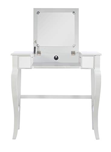 Linon Silver Harper Vanity Set, 32" W x 18" D x 46.75" H