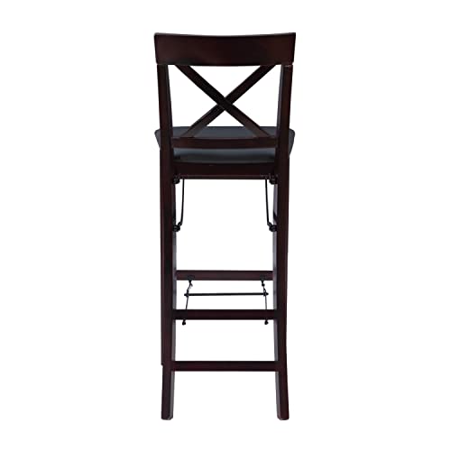 Linon Triena X Back Folding Bar Stool, Brown