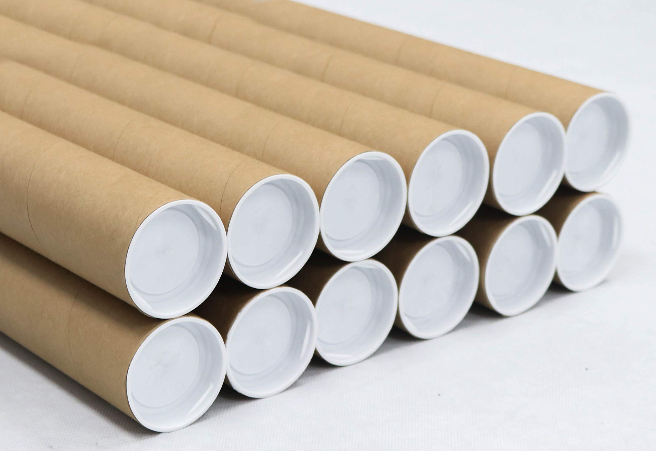 MagicWater Supply Mailing Tube - 2 in x 6 in - Kraft - 12 Pack - for Shipping and Storage of Posters, Arts, Crafts, and Documents