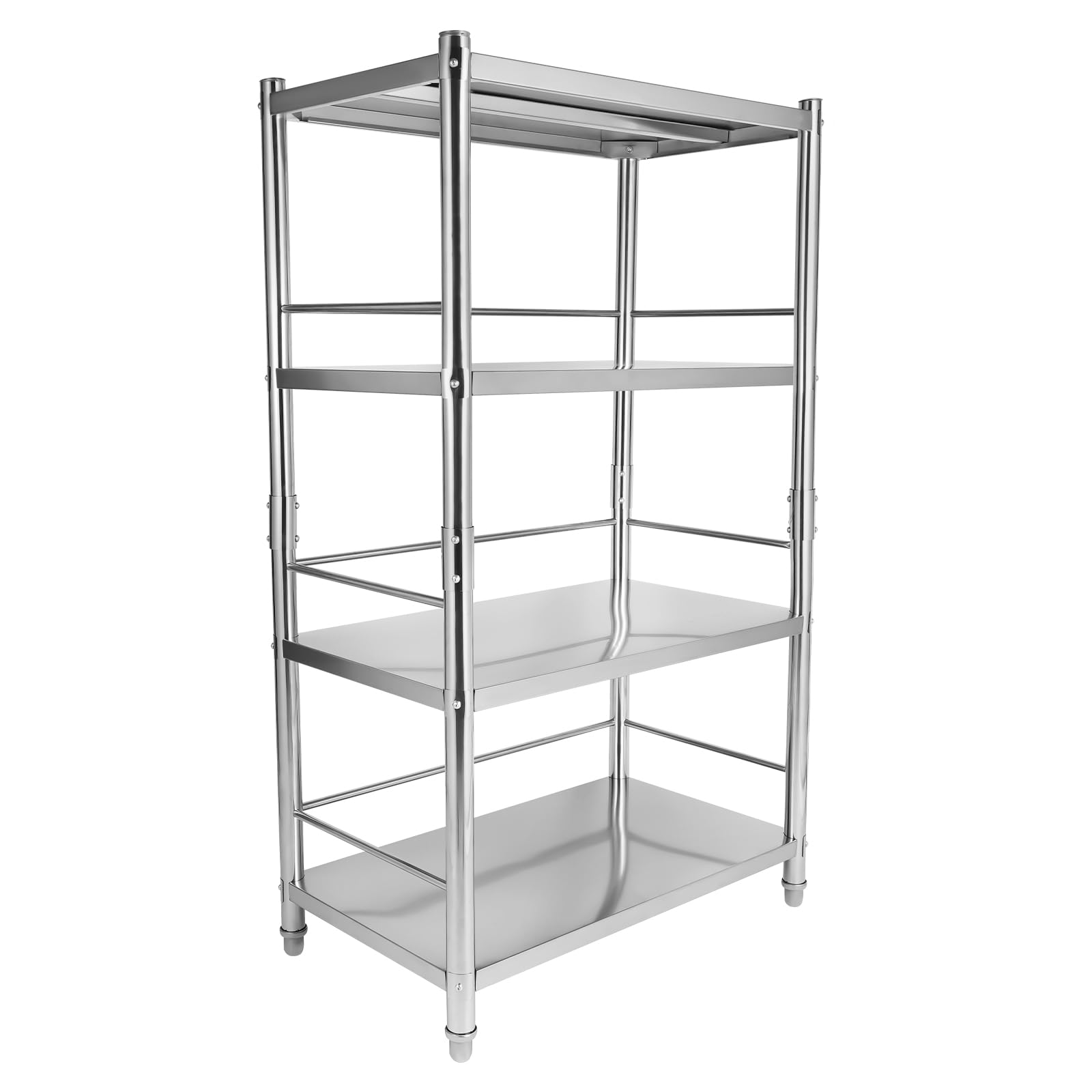 Bulelula Stainless Steel Shelves 4 Tier, 31×18×60Inch Storage Shelf Units 200lb Per Shelf, Heavy Duty Shelving for Kitchen Garage Warehouse Restaurant (4 Tier)