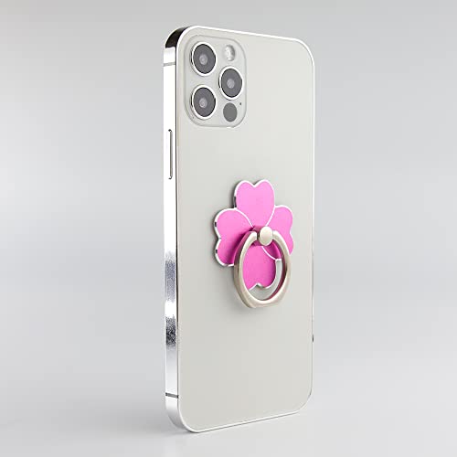 Lucky Grass Cell Phone Ring Holder for Hand, Zinc Alloy Phone Back Ring Grip for Finger or Case (Pink)