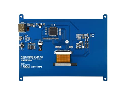 waveshare 7inch HDMI LCD (C) Capacitive Touch Screen Display Supports Various Systems for All Ver. Raspberry pi 3 Model B/3 B+ 2B/B+/B/A BeagleBone Black Banana Pi/Pro Video Photo Kit