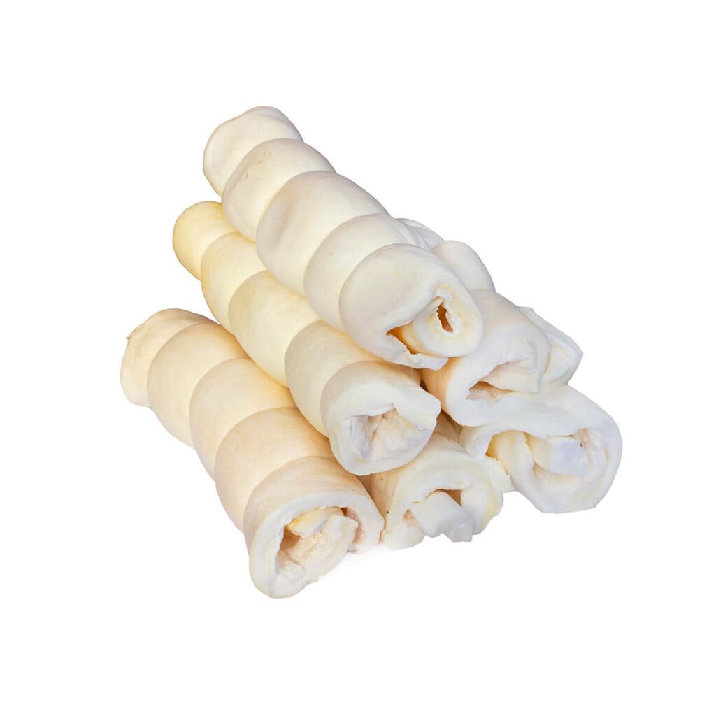 Pawfetto Premium Natural Flavored Beef Cheek Maxi Rolls for Dogs, No Hide Chews Long Lasting Extra Thick Treats Bones, Collagen Rawhide Alternative 11”-12” (Pack of 5)