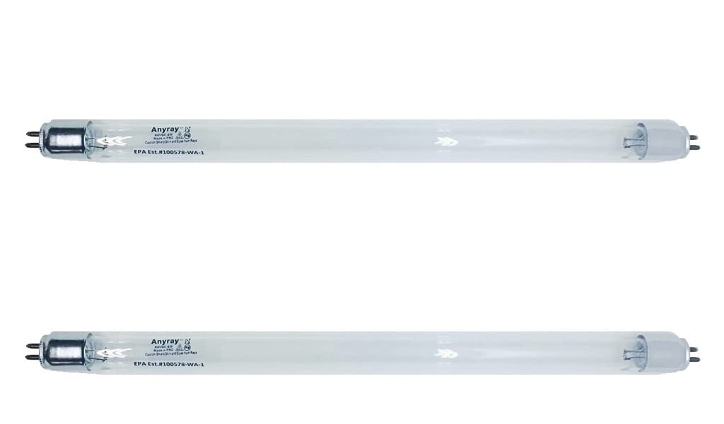 Anyray 2-Bulbs Replacement for G8T5 - Germicidal Tube Lamp - Mini Bi-Pin Base LG08T5