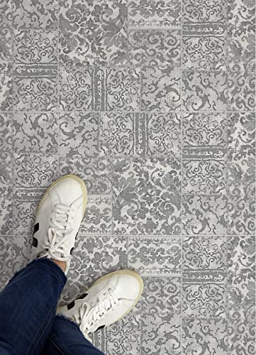 FloorPops Rahele Peel & Stick Floor Tiles, Gray