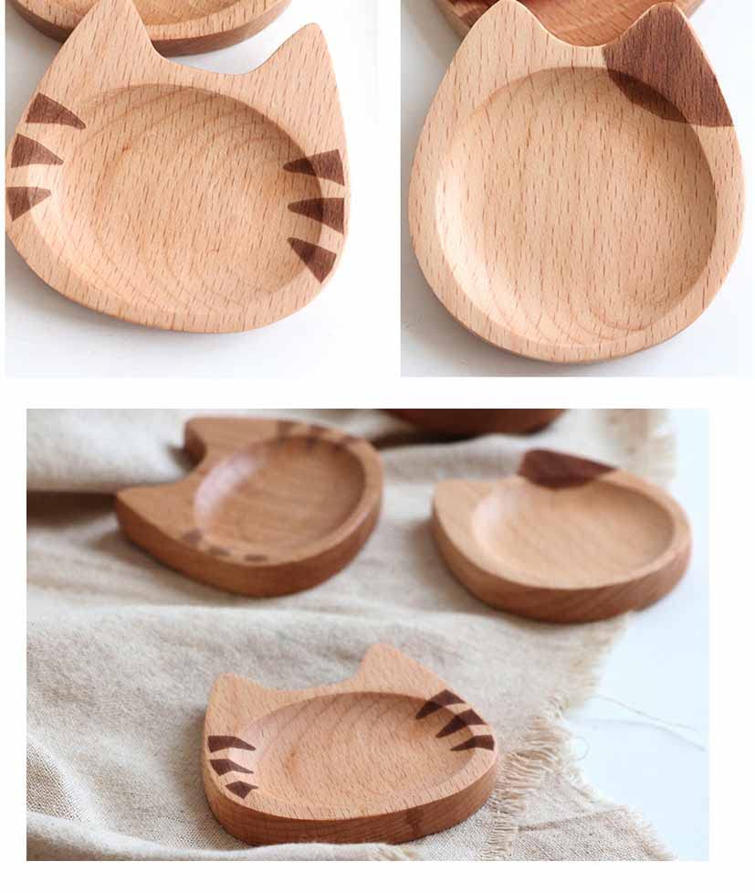 Wood Cat Coffee Spoon Rests - 2 Cute Cat Kitten Wooden Coffee Spoon Rest Teaspoon Holder Coffee Station Decor Coffee bar Coffee Stirrers Holder for Home Kitchen Accessories, Cat Lover Gifts