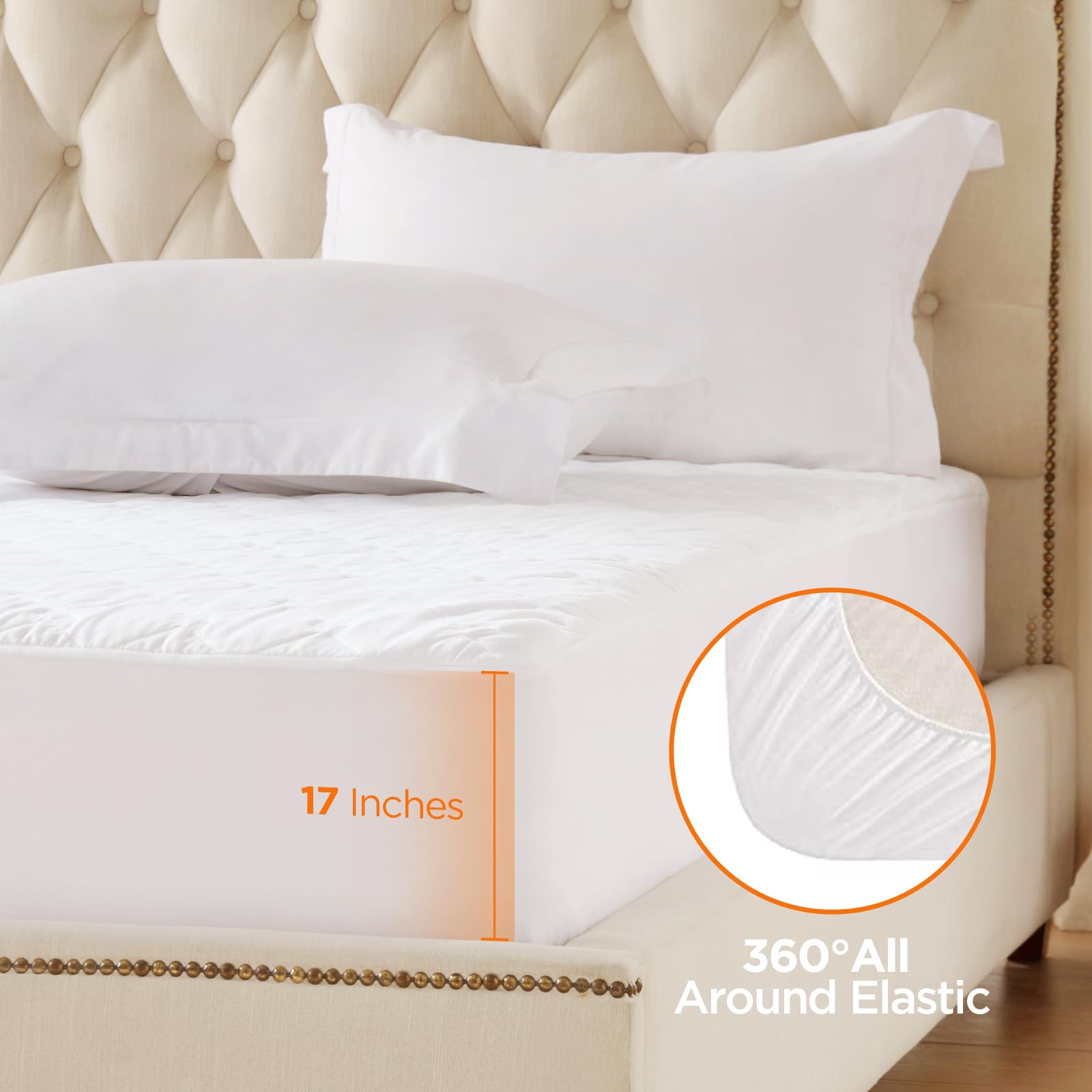 Westinghouse Heated Mattress Pad Queen, Comfortable Electric Mattress Pad with 10 Heating Settings & 1-12 Hours Auto Shut Off, Fit Up to 17" Deep Pocket, Queen Size 60"x80"