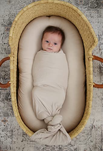 Marlowe & Co Premium Knit Viscose from Bamboo Swaddle Blanket, 47in x 47in (Natural)