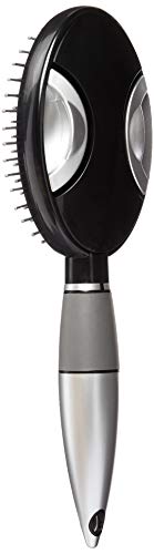 Qwik-Clean Brush - Easy Clean Retractable Bristles and Detangling Oval Brush for Curly, Straight and Thick Hair - Wet and Dry Hair - Black